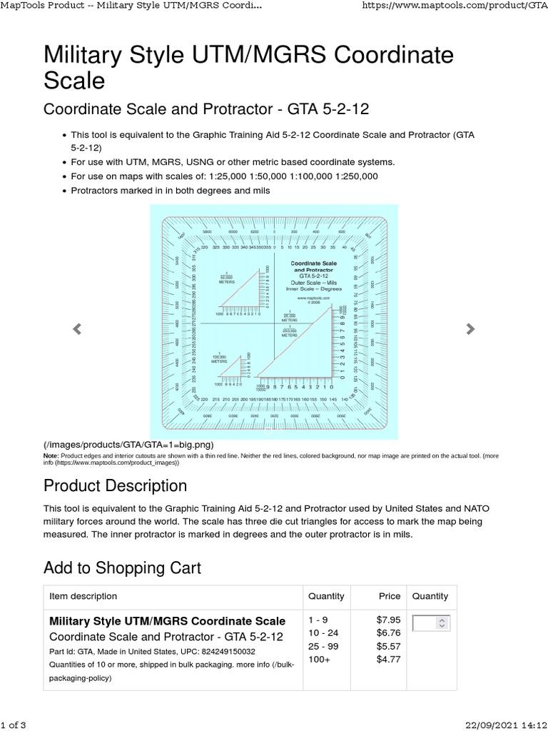 MapTools Product - Military Style UTM - MGRS Coordinate Scale | PDF ...