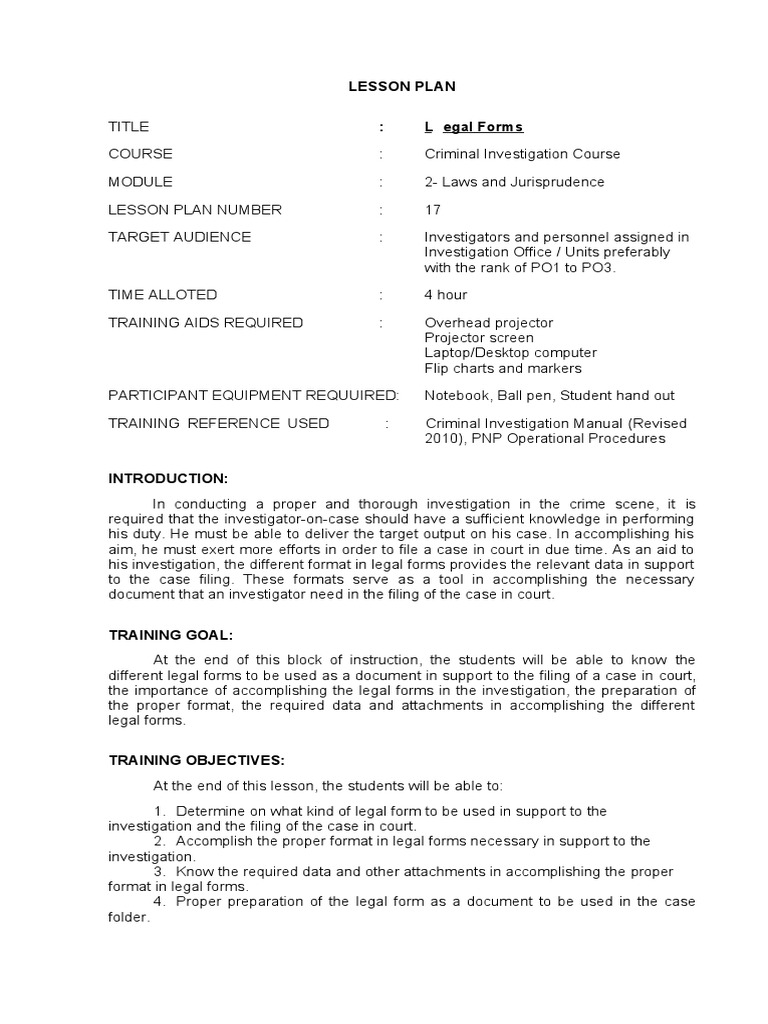 Legal Forms for Criminal Investigations: A Guide to Common Report ...