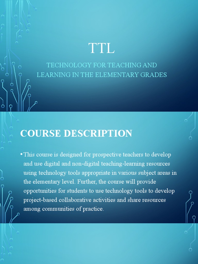 Introduction of The Course | PDF | Educational Technology | Project ...