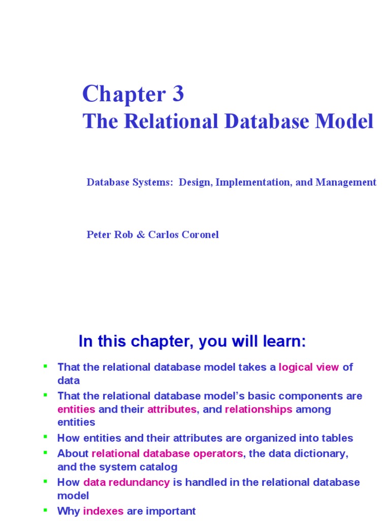 The Relational Database Model: Database Systems: Design, Implementation ...