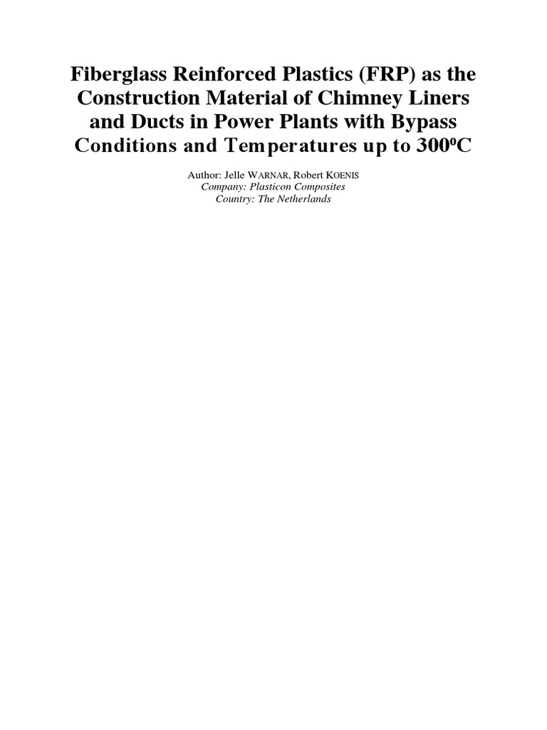 GRP in Bypass Conditions and Temperatures Up To 300 C | PDF | Fibre ...