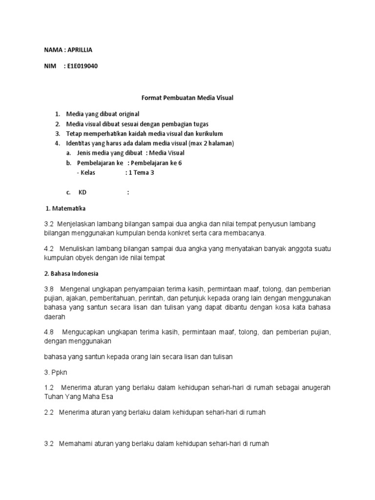 Format Pembuatan Media Visual | PDF