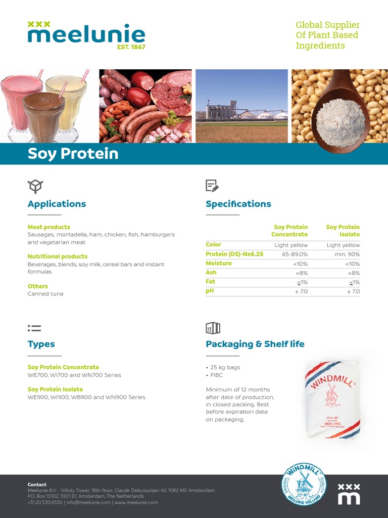 Soy Protein: Applications Specifications | PDF | Soybean | Starch
