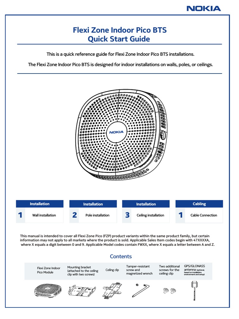 Flexi Zone Indoor Pico BTS Quick Start Guide | PDF | Radio | Electromagnetic Compatibility