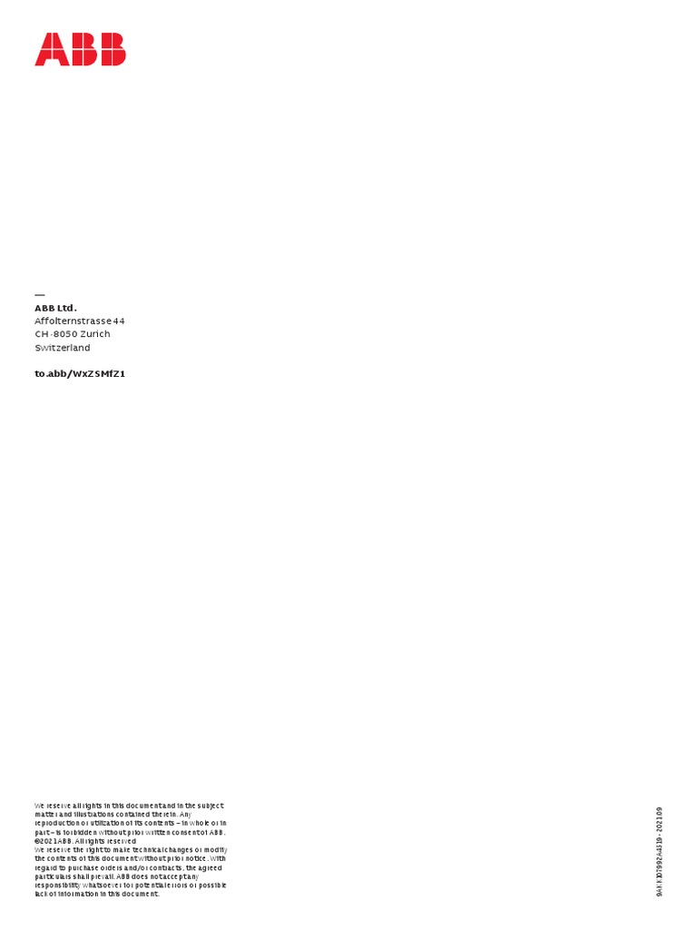 ABB LTD.: Affolternstrasse 44 CH-8050 Zurich Switzerland | PDF ...