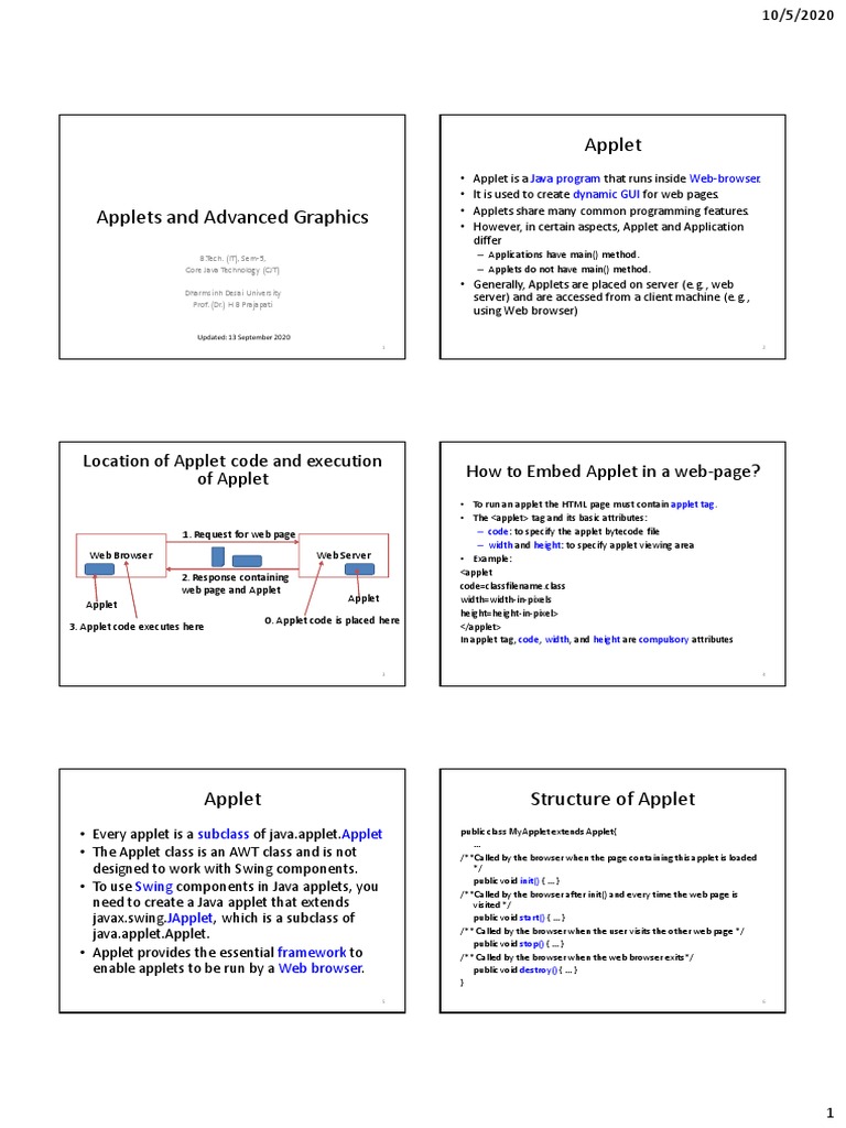 CJT 11-Applets and Advanced Graphics-6X1 | Download Free PDF | Java (Programming Language ...