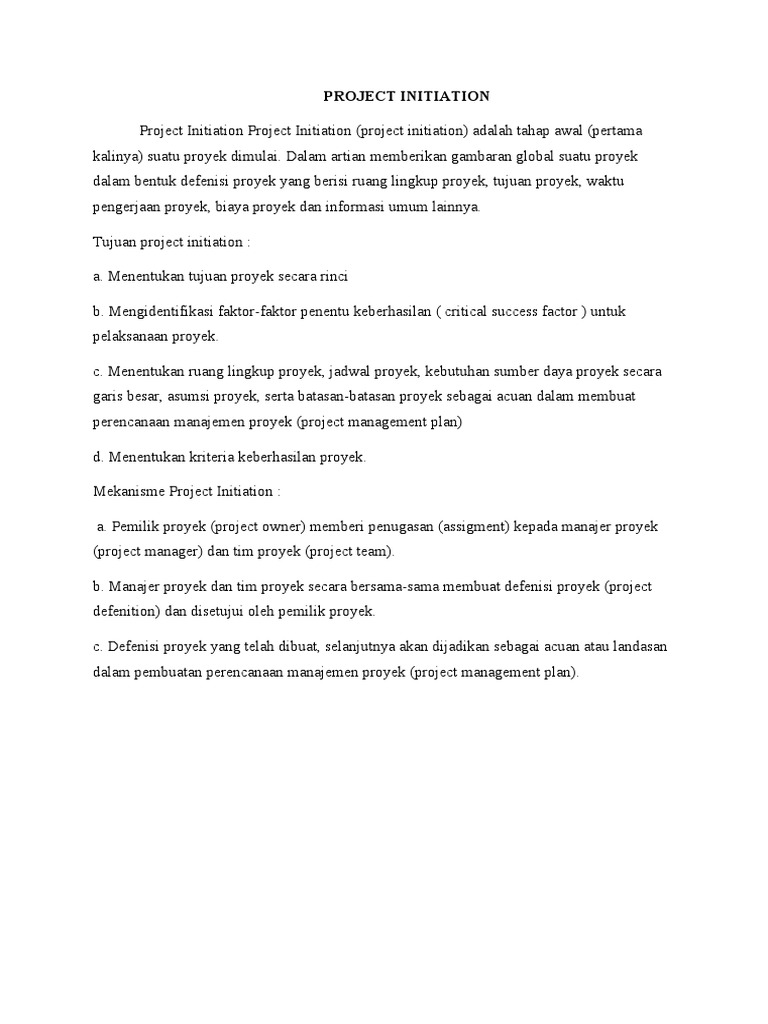 Project Initiation | PDF