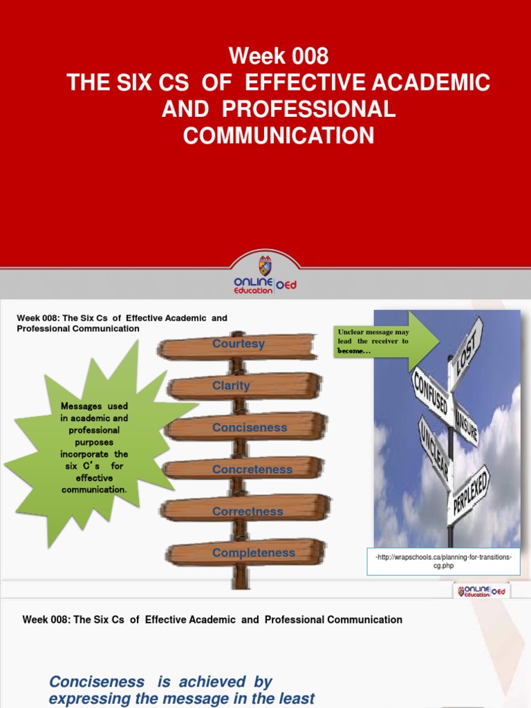 Week 008-Presentation The Six Cs of Effective Academic and Professional ...