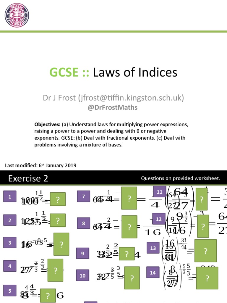 Laws of Indices-6 | PDF | Mathematics | Exponentiation