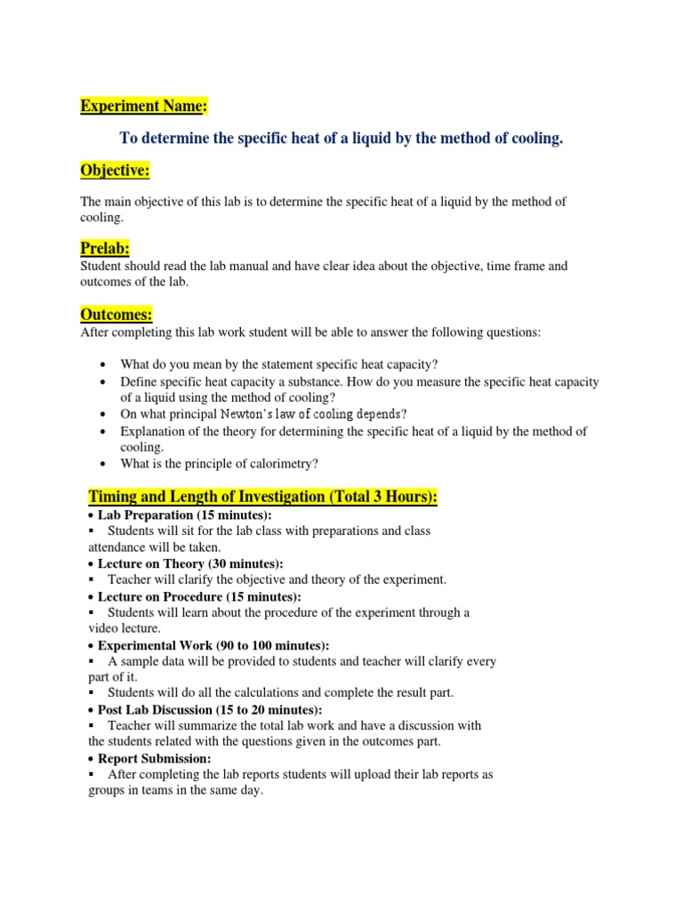 Physics 2 Lab Experiment-3 | PDF | Heat | Temperature