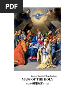 Votive Mass of The Holy Spirit | PDF | Mass (Liturgy) | Altar