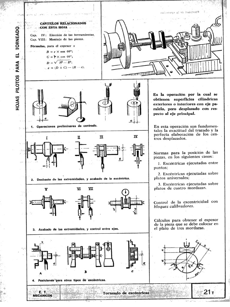 Torneado Y Ciclo Basico. Escuela Tecnica Mecanicos. | PDF
