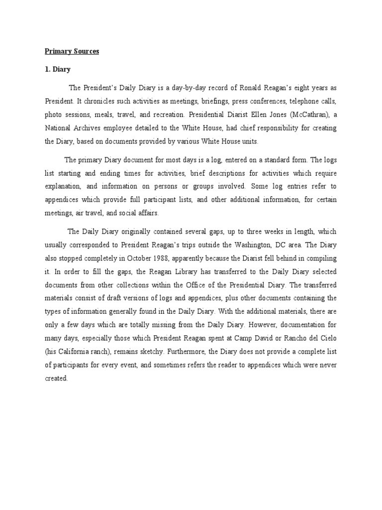 Primary Sources 1. Diary | PDF | Diary | Rodrigo Duterte