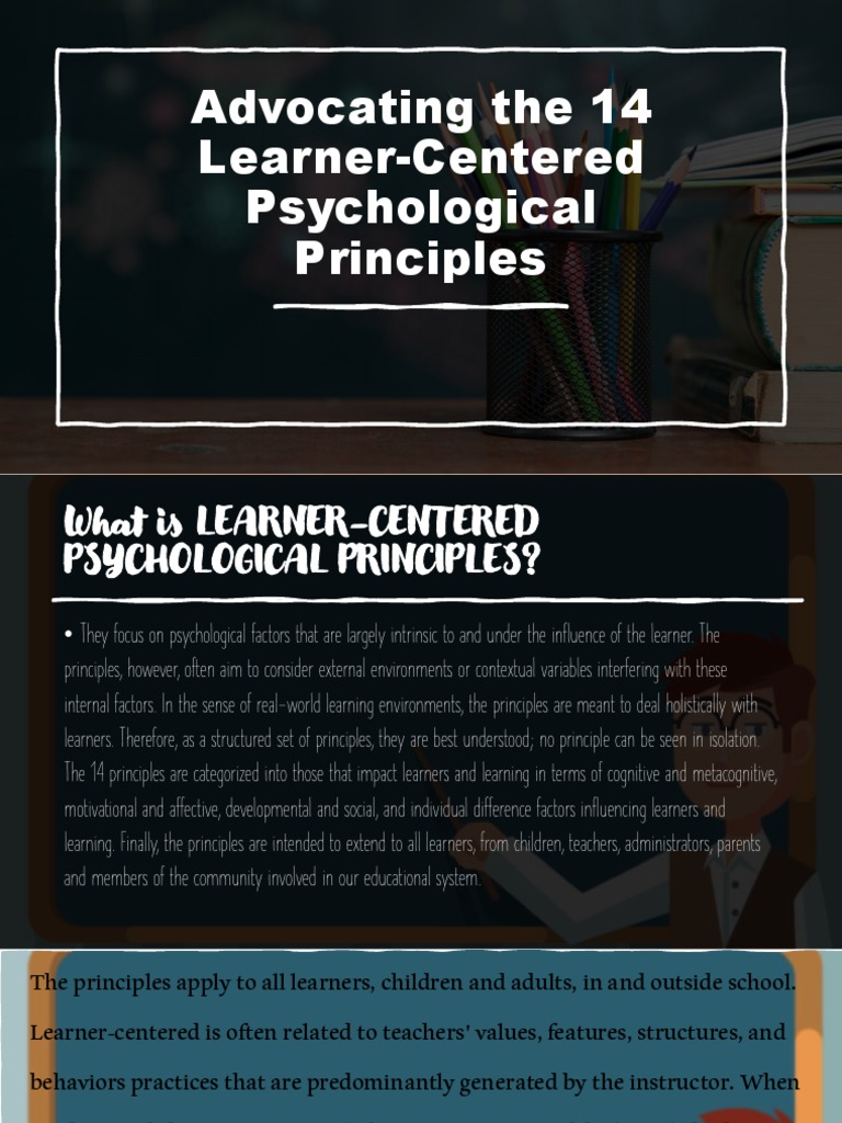 Advocating The 14 Learner-Centered Psychological Principles | PDF ...