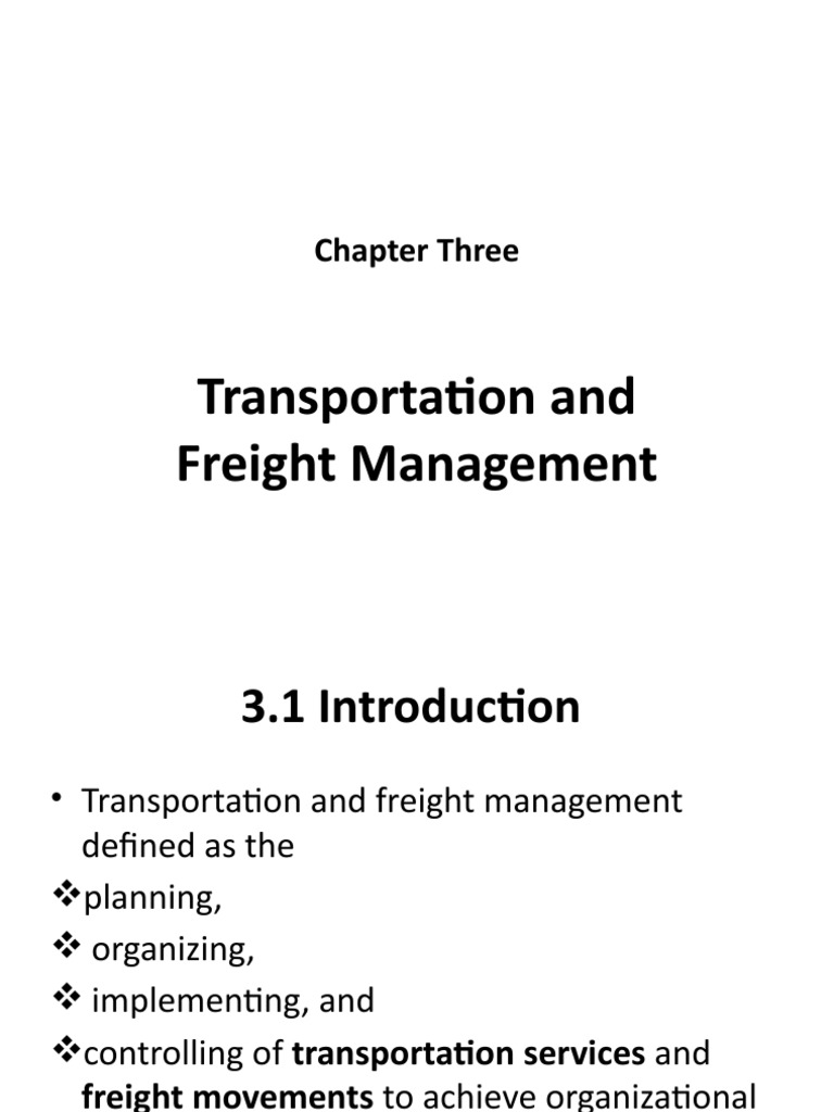 Transportation and Freight Management: Chapter Three | PDF | Cargo ...
