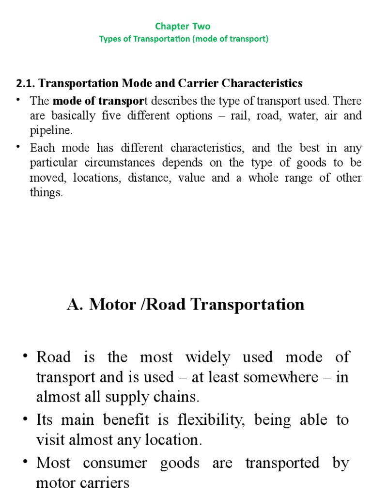 Chapter 2 Transportation | PDF | Transport | Rail Transport