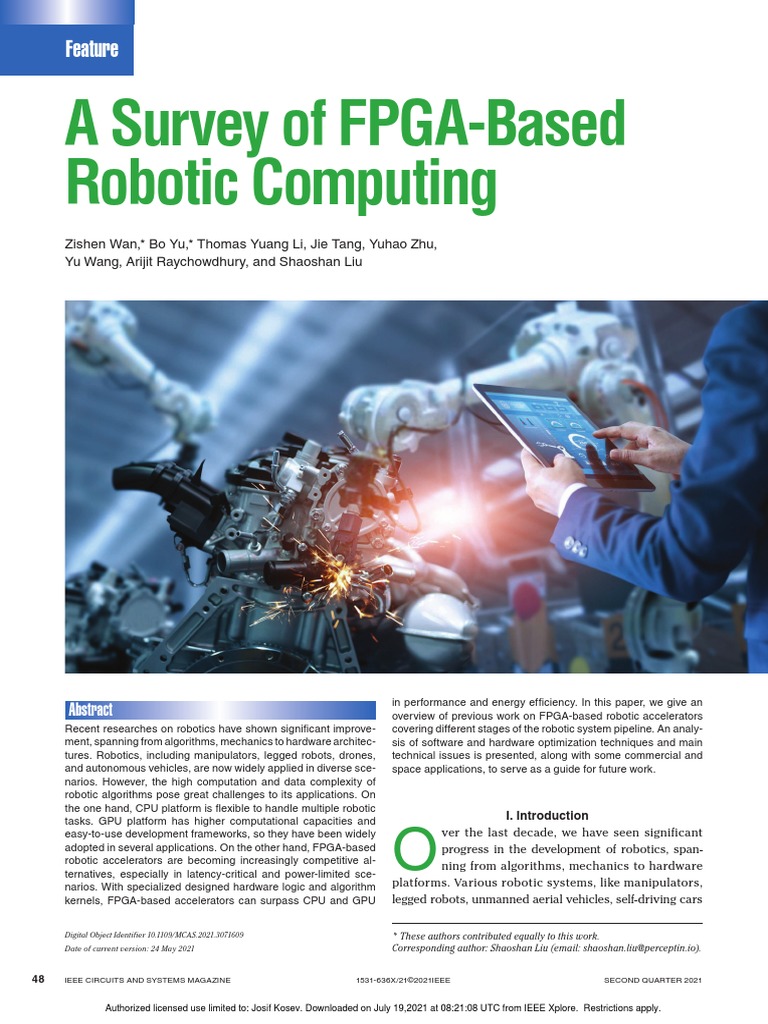 A Survey of FPGA-Based Robotic Computing | PDF | Lidar | Computer Vision