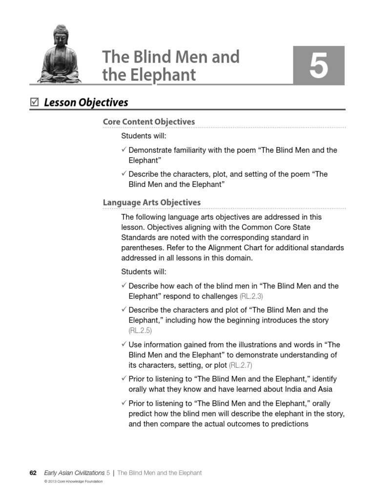 Ckla g2 d2 Anth L5 The Blind Men and The Elephant | PDF | Sentence ...