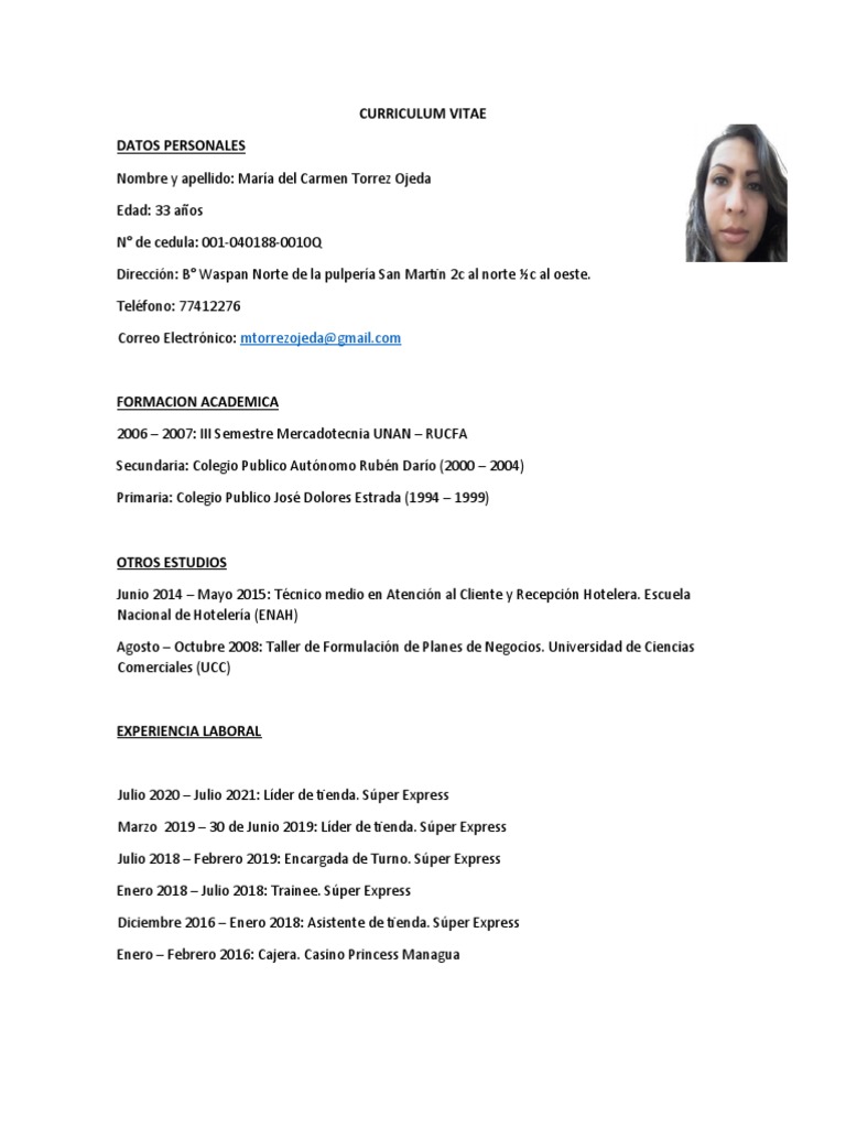 CV Maria Torrez | PDF