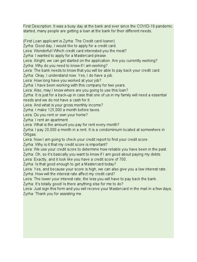 Script | PDF | Loans | Finance & Money Management