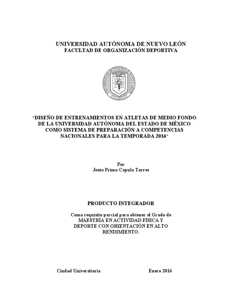 Producto Integrador Final Jesus Primo Capula Torres | PDF | Deporte del ...
