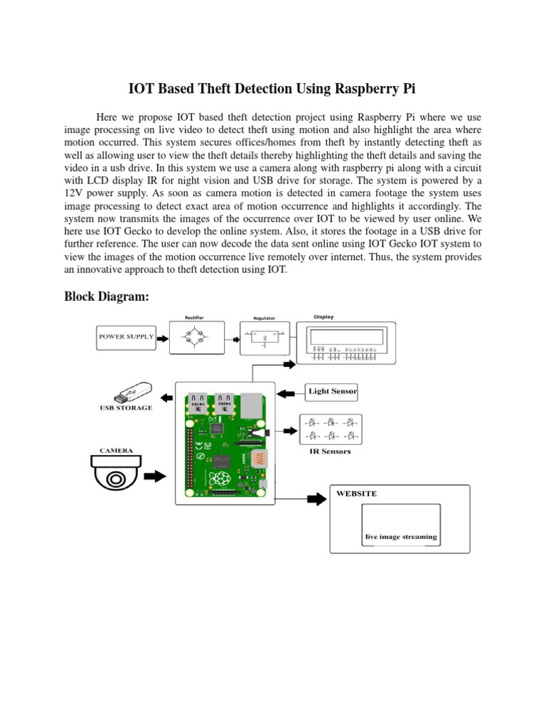IOT Based Theft Detection Using Raspberry Pi | PDF IOT Based Theft Detection Using Raspberry Pi | PDF