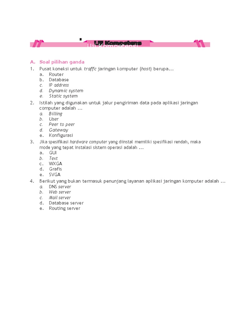 Soal Pilihan Ganda ASJ | PDF
