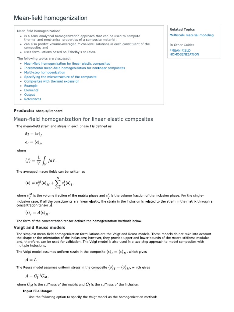 Mean Field Homogenization | PDF