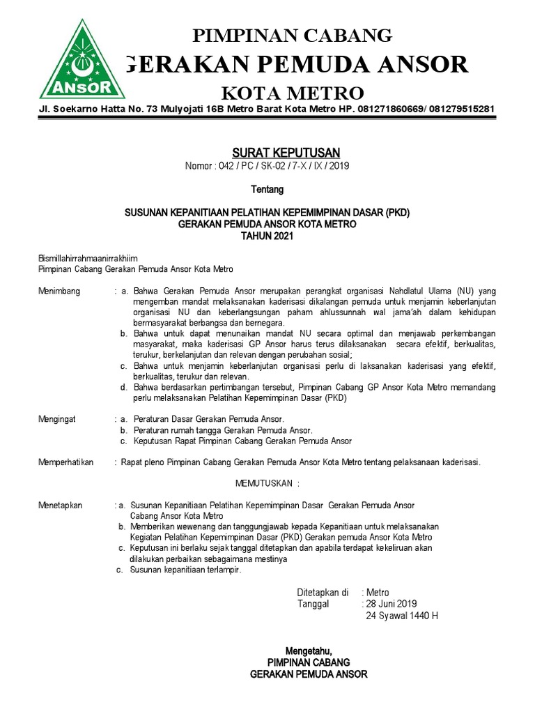 SK PC Ansor PKD | PDF