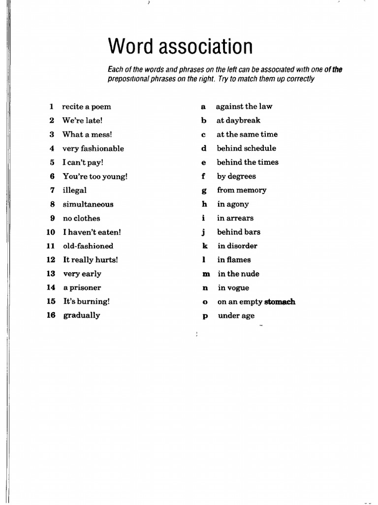Word Association Test | PDF