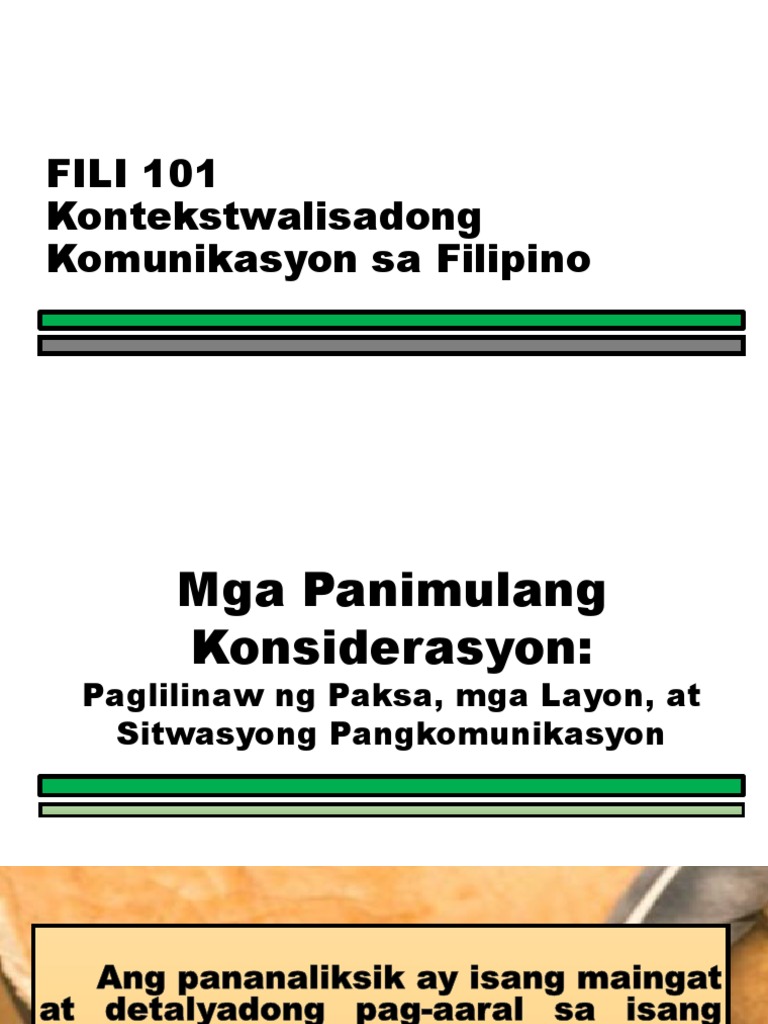 Fil 101 Aralin Bilang 3 | PDF