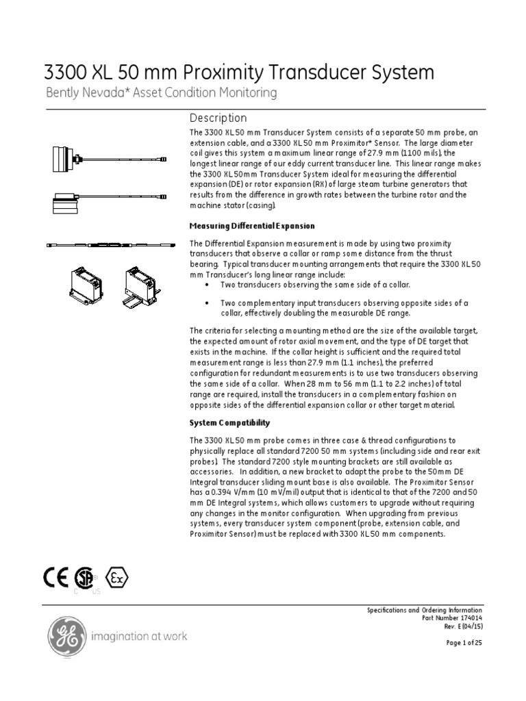 3300 XL 50 MM Proximity Transducer System: Bently Nevada Asset ...