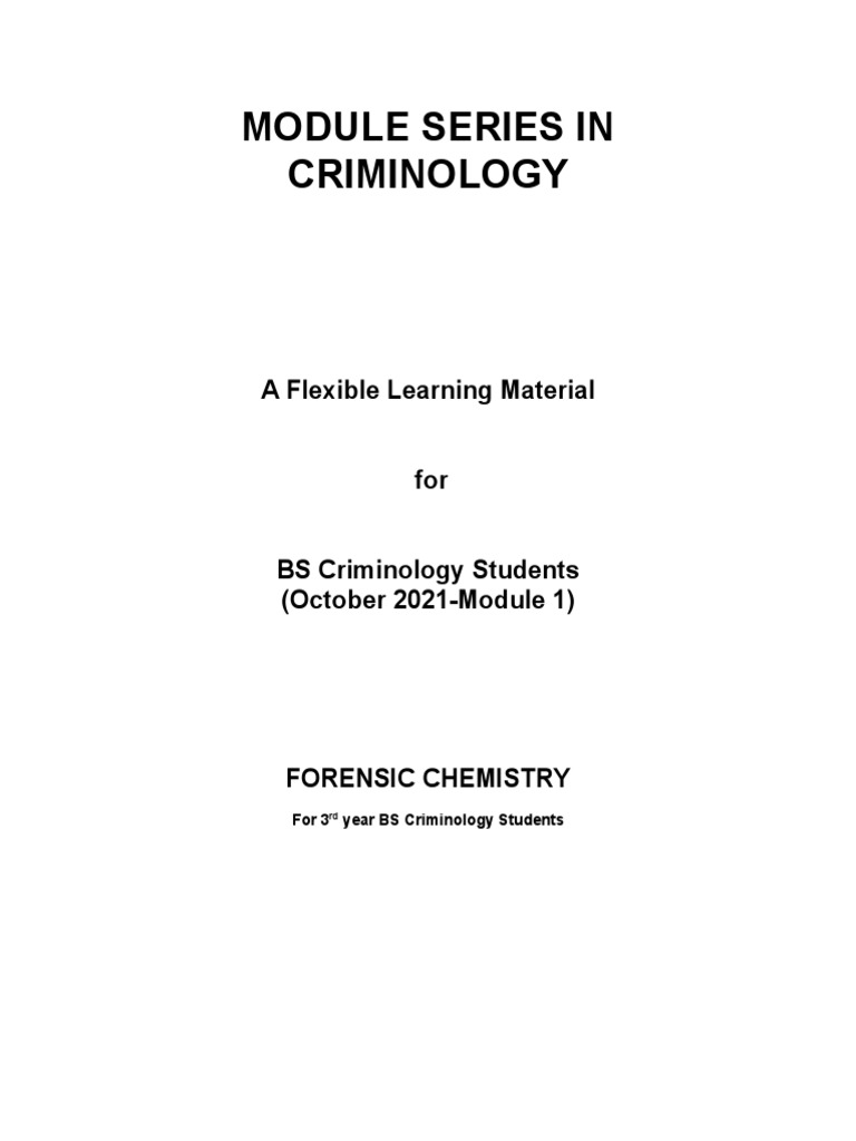 Module 1 Forensic 3 October 2021 | PDF | Drugs | Narcotic