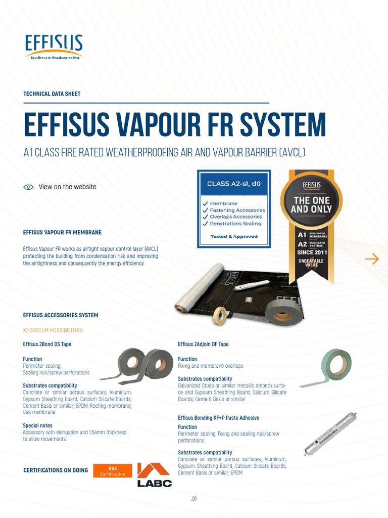 Effisus Vapour FR System: A1 Class Fire Rated Weatherproofing Air and ...