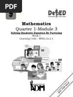 Learning Module: Mathematics Grade 9 Quarter 1 | PDF | Quadratic ...