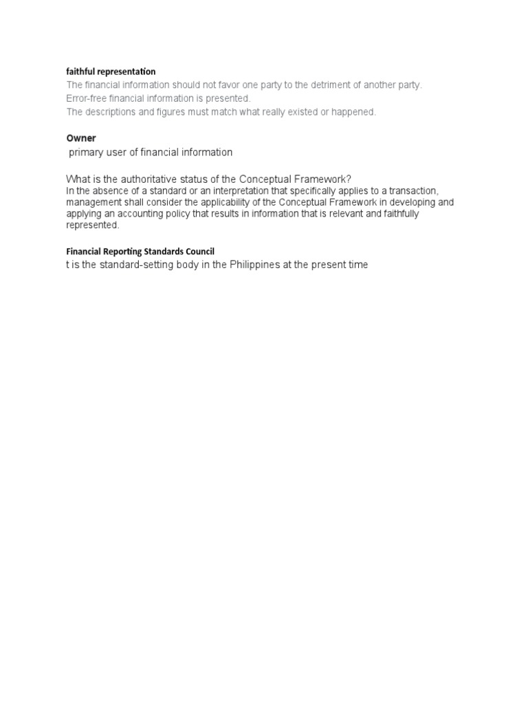 Faithful Representation | PDF | Finance & Money Management