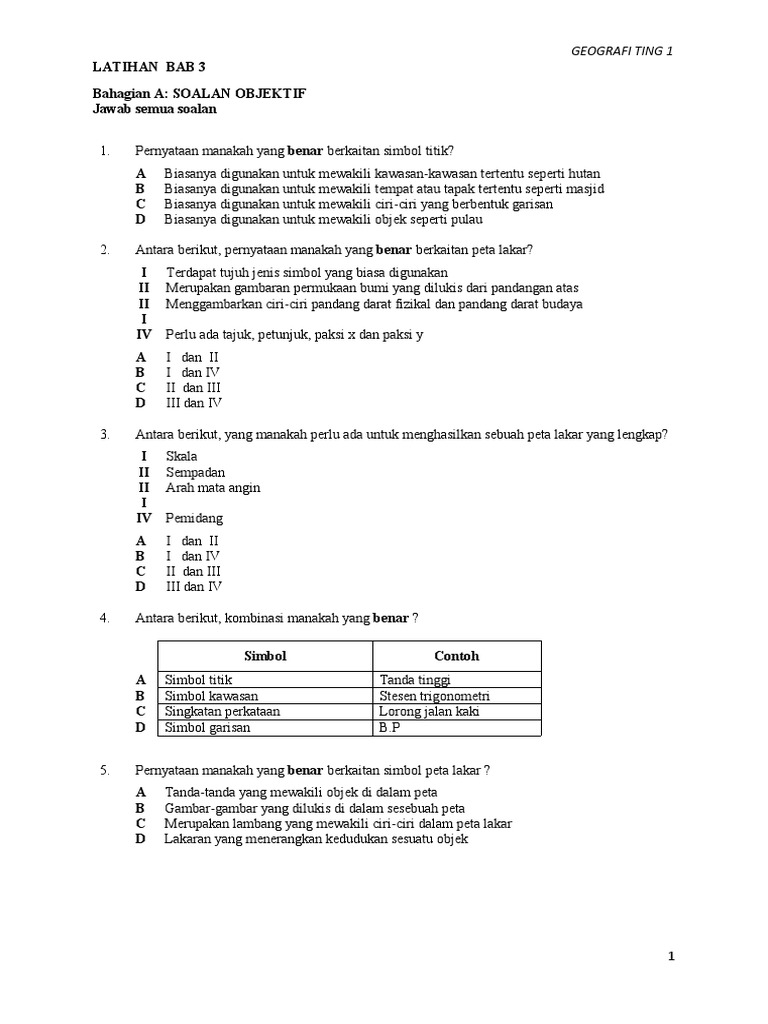 Latihan Geo f1 Bab 3 | PDF