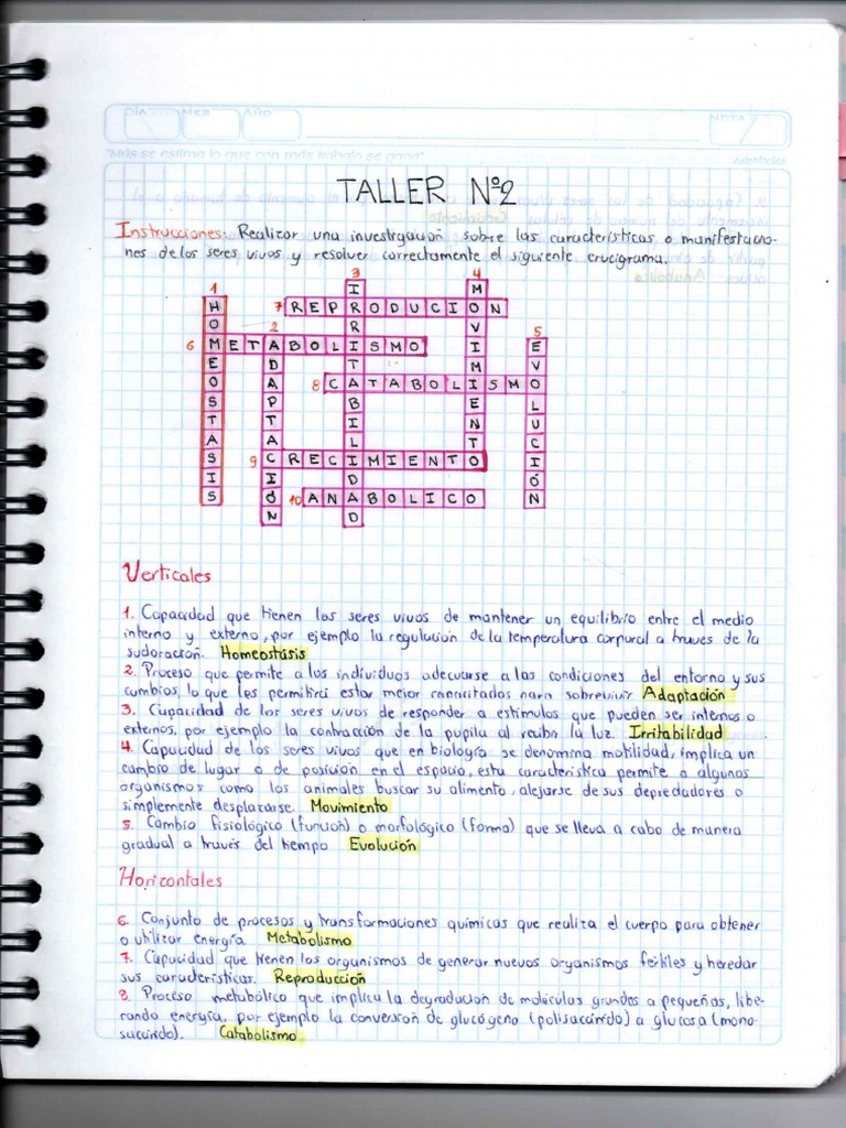 Crucigrama Biologia Pdf