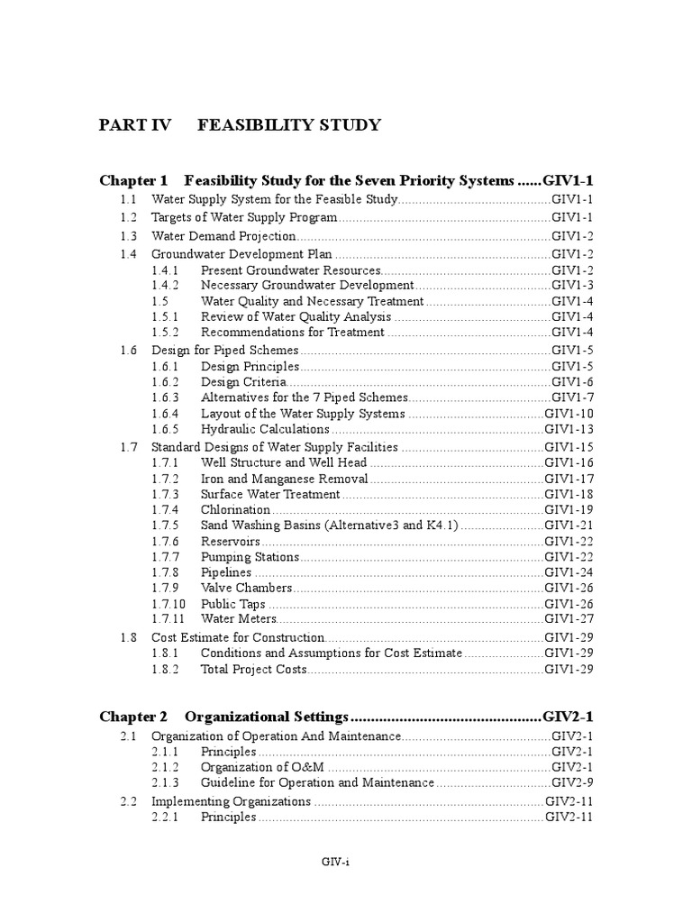 Feasibility Study: Chapter 1 Feasibility Study For The Seven Priority ...