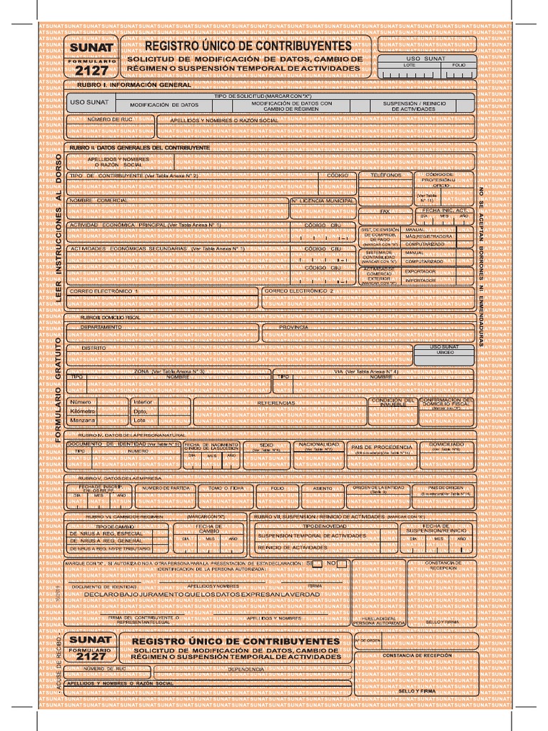 Formulario 2127 | PDF