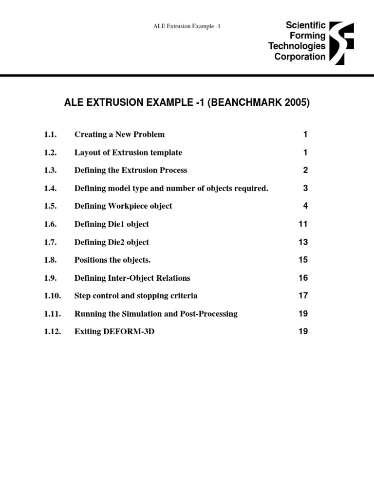 ALE Extrusion Example - 1 | PDF | Extrusion | Page Layout