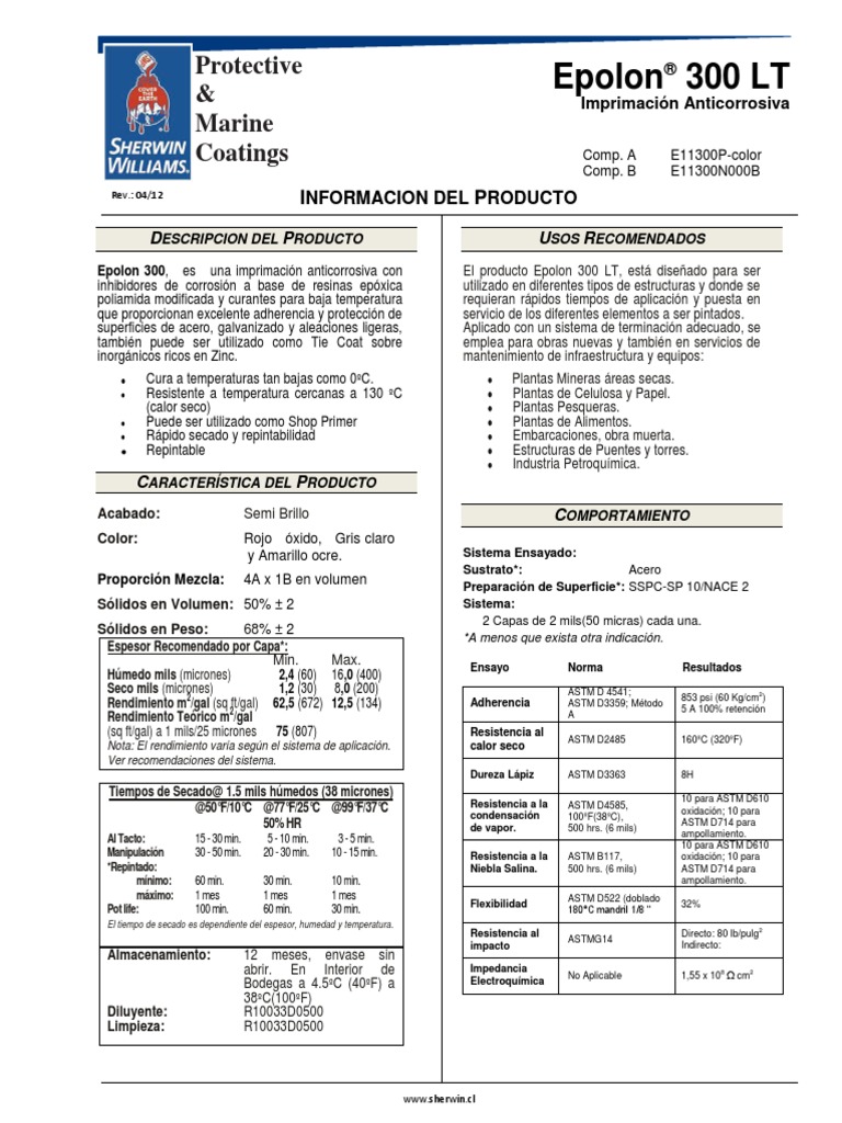 HDS - Epolon 300 | PDF | Acero | Materiales
