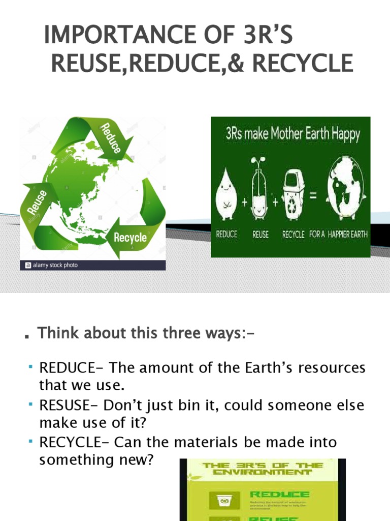Importance of 3r's Reuse, Reduce,& Recycle | PDF