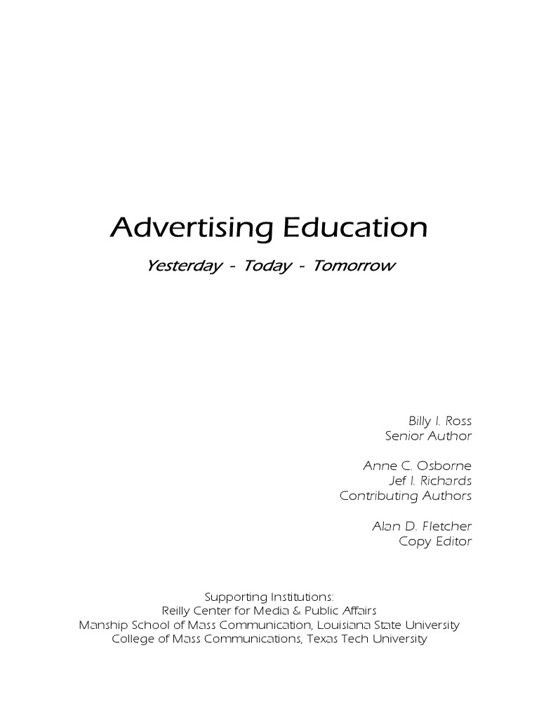 Advertising Education | PDF | Public Relations | Advertising