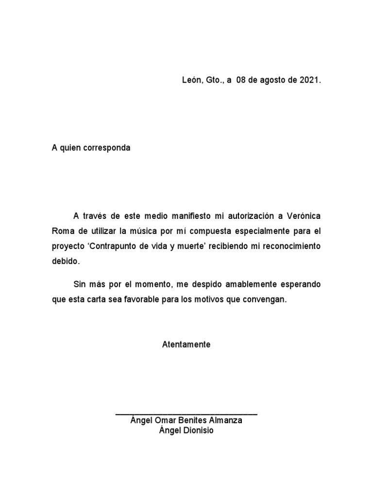 Carta de Permisos | PDF