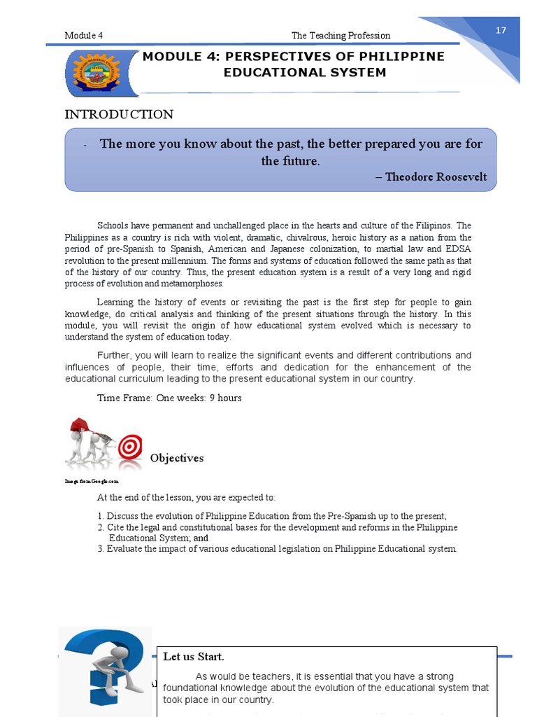 MODULE 4 Perspectives of Philippine Educational System | PDF | Schools ...