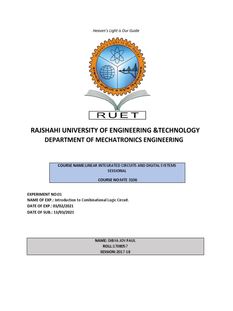 Introduction To Combinational Logic Circuit. | PDF | Subtraction ...