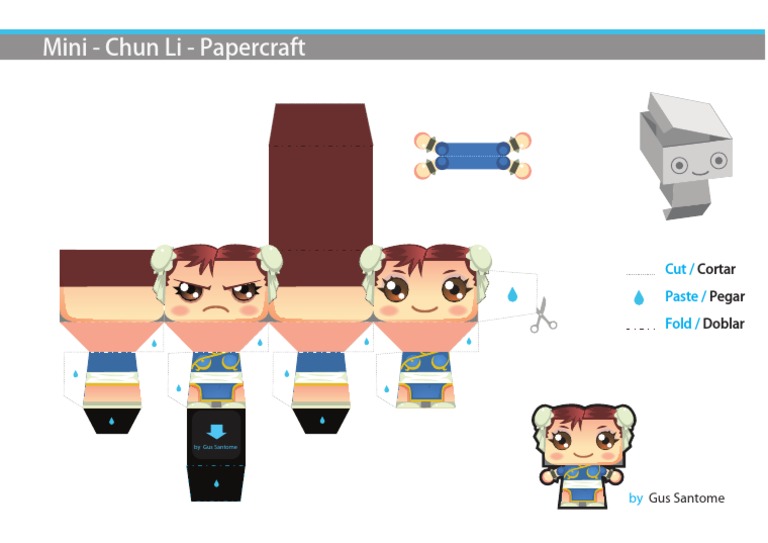 Mini Chun Li Papercraft DIY Figure Craft | PDF
