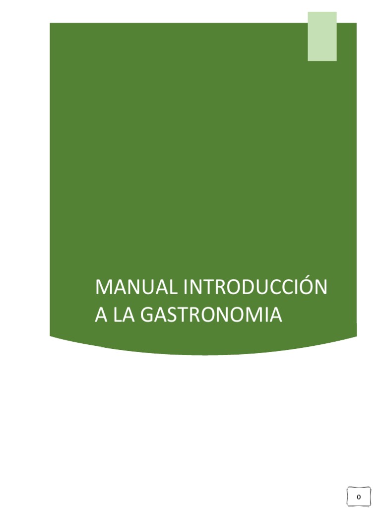 Manual de Introduccion A La Gastronomia | PDF | Comida y bebida