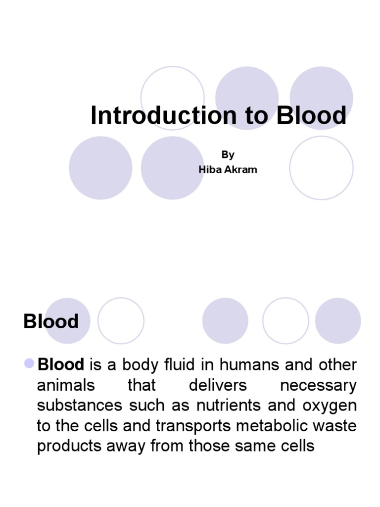 Introduction To Blood and Phlebotomy | PDF | Red Blood Cell | White ...